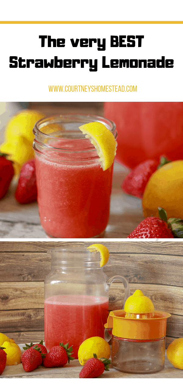 Easy Fresh Strawberry Lemonade - Courtney's Homestead