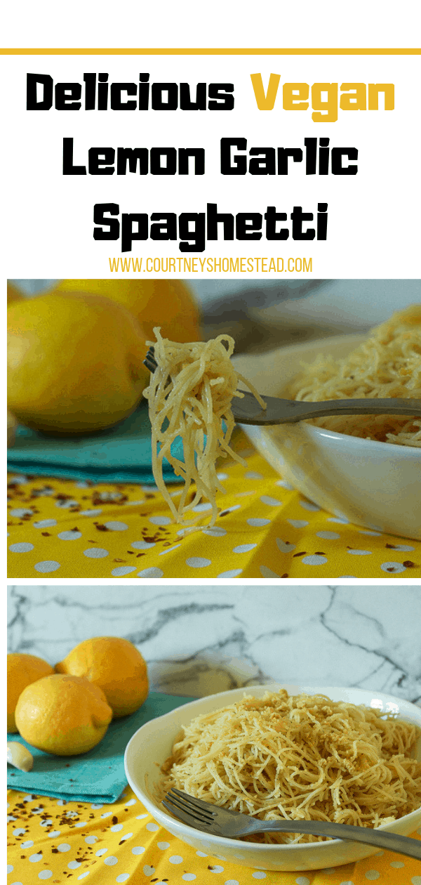 Vegan Lemon Spaghetti - Courtney's Homestead