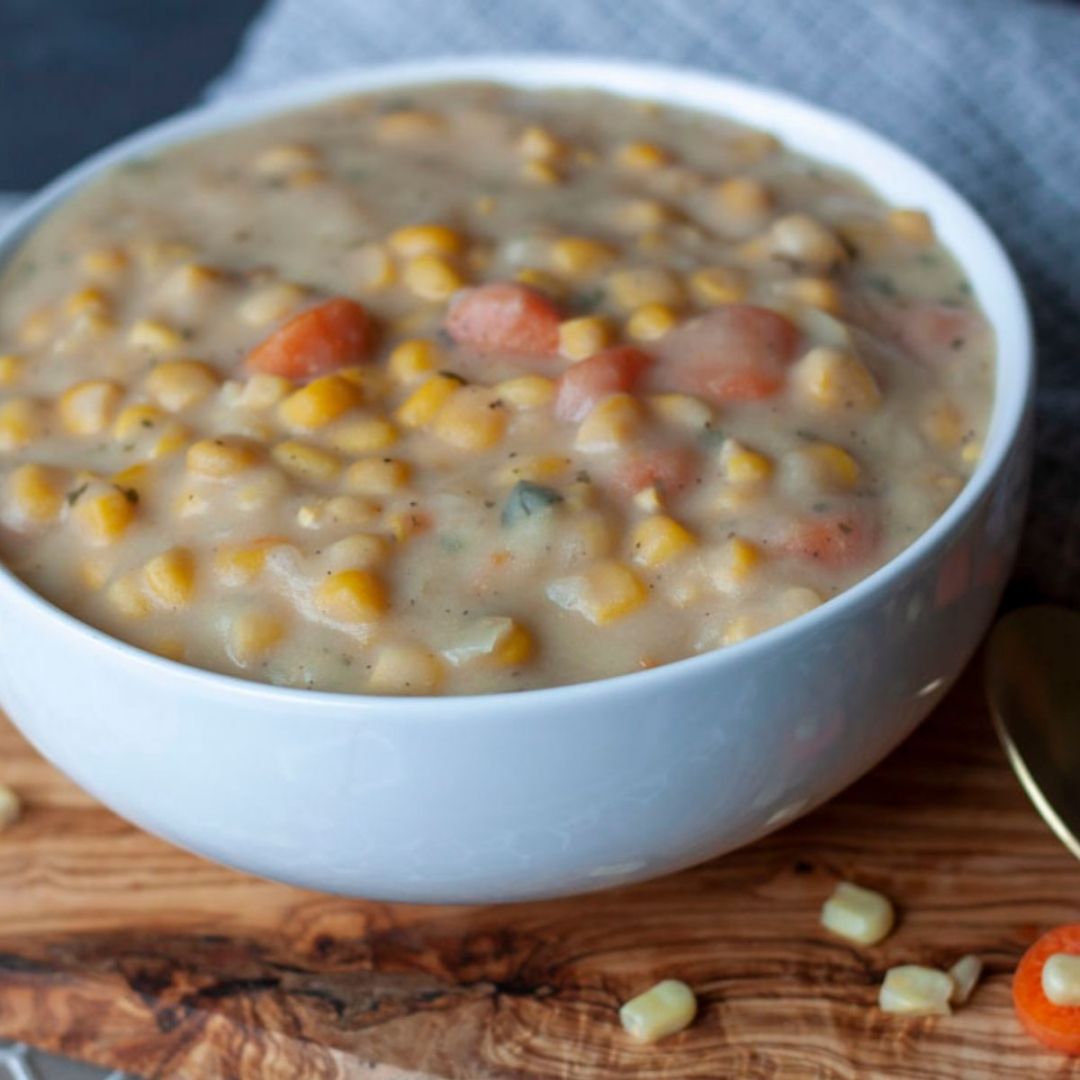 Easy Vegan Potato Corn Chowder - Courtney's Homestead