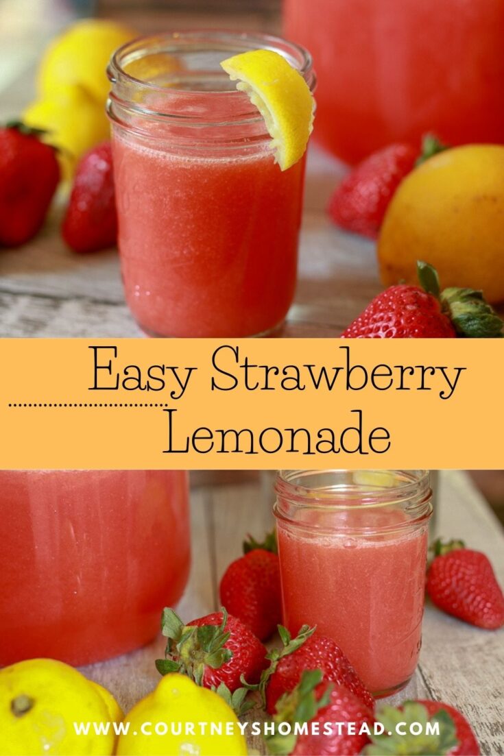 Easy Fresh Strawberry Lemonade - Courtney's Homestead