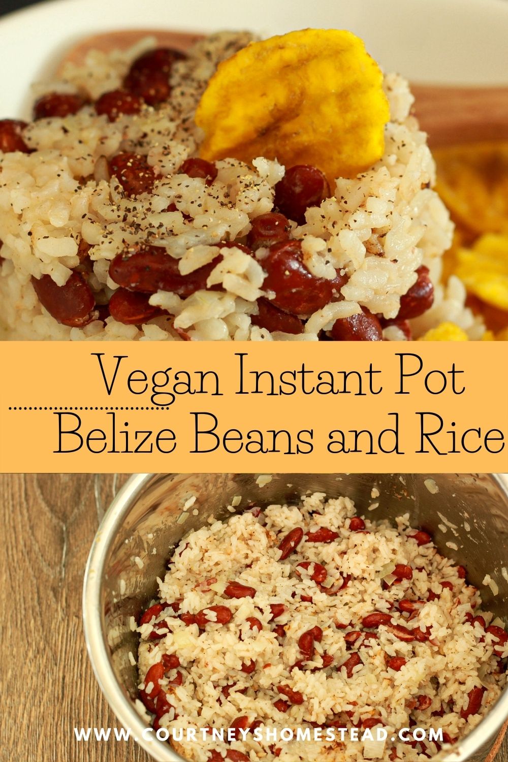 Instant Pot Vegan Belize Beans and Rice - Courtney's Homestead